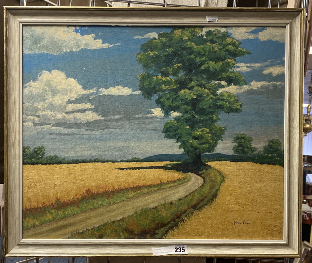 HENRY CLEAN ''WHEATSHEAF COTTAGE'' OIL ON CANVAS 45CMS (H) X 55CMS (W ...