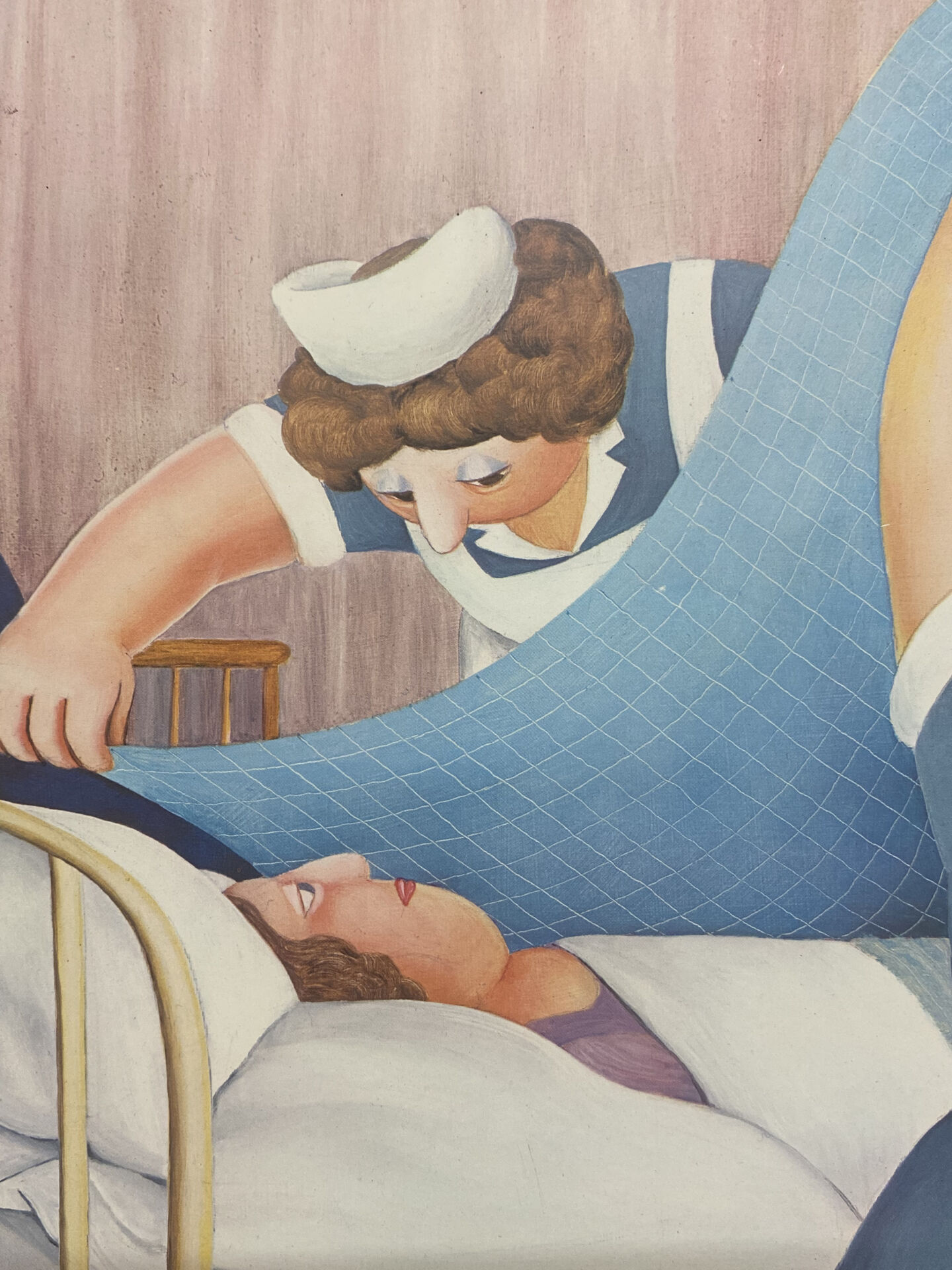 BERYL COOK ''ANGELS'' A/F (WATER STAIN TO THE MOUNT & NEW GLASS NEEDE ...