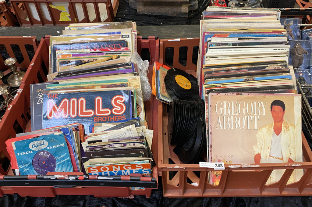 TWO TRAYS OF LP'S & 45'S - Southgate Auction Rooms