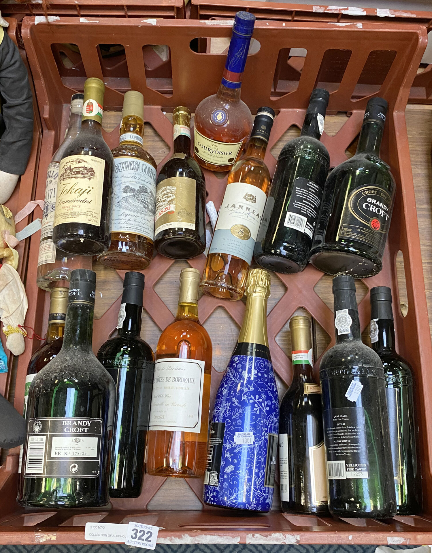 COLLECTION OF ALCOHOL TO INCLUDE WINE/BRANDY/PORT -COURVOISIER ...