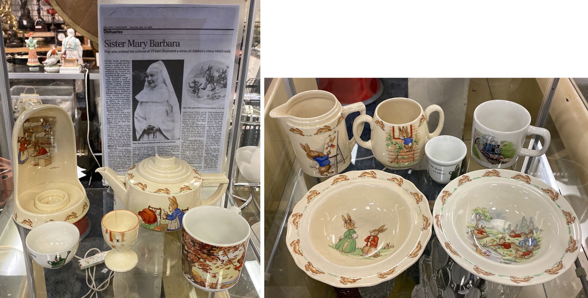 COLLECTION OF EARLY BESWICK BARBARA VERNON DESIGN BEATRIX POTTER ITEMS ...
