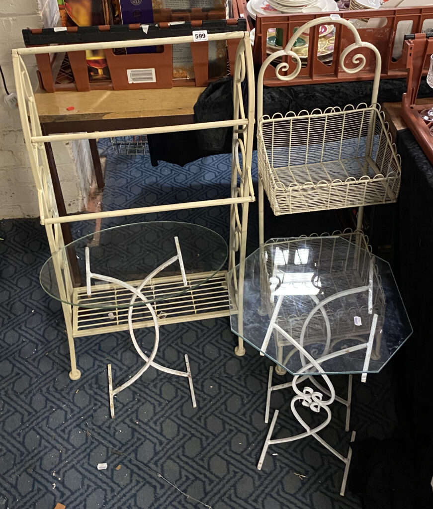 TOWEL RAIL SIDE TABLES & STAND - Southgate Auction Rooms