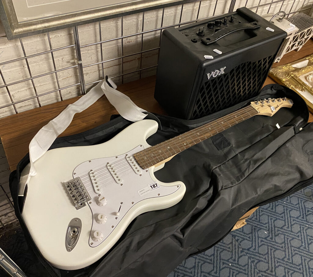 ELECTRIC GUITAR ARI PRO II WITH CASE & AMP - AS NEW - Southgate Auction ...