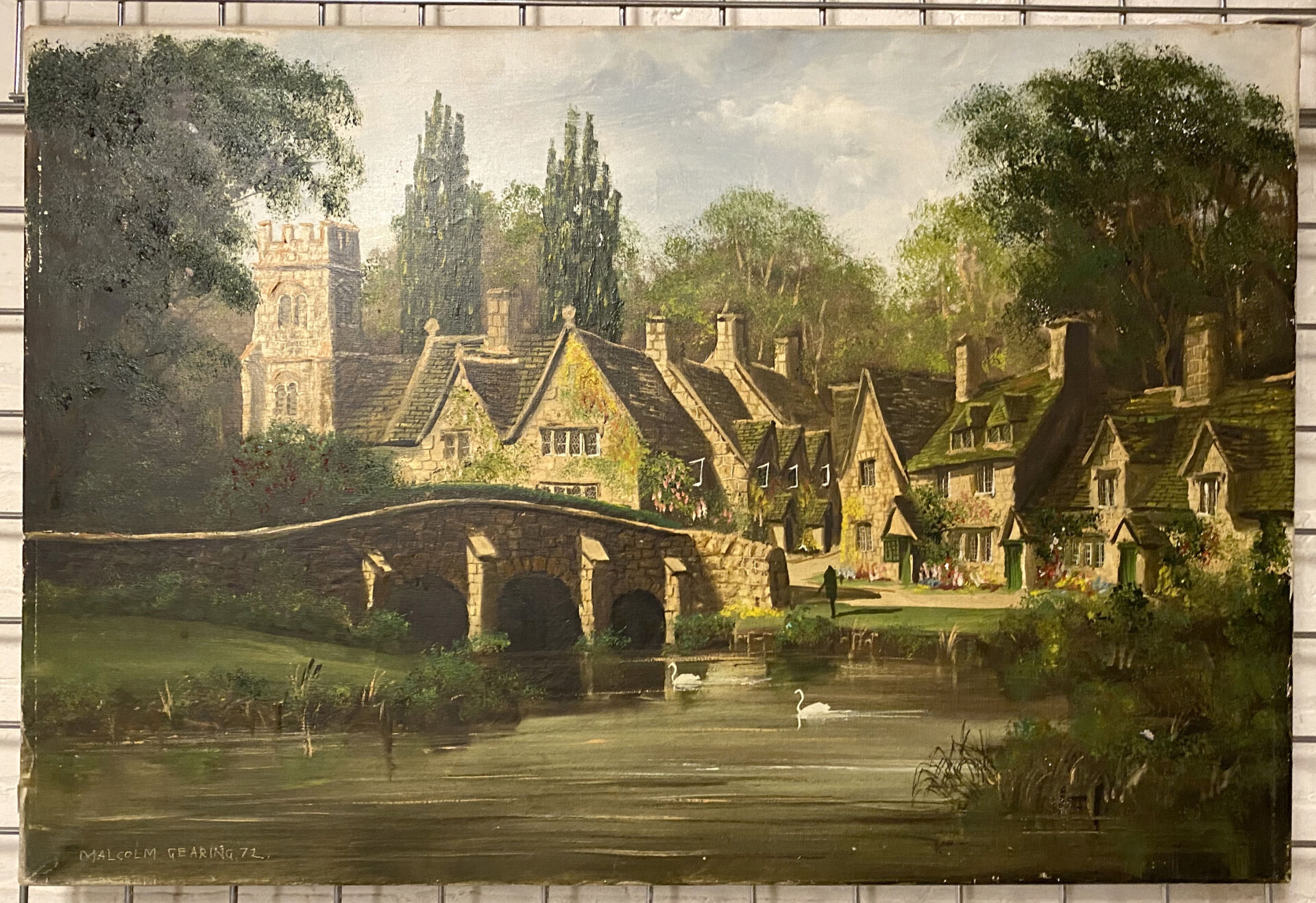 VILLAGE SCENE OIL ON CANVAS BY MALCOLM GEARING - 1971 - Southgate ...