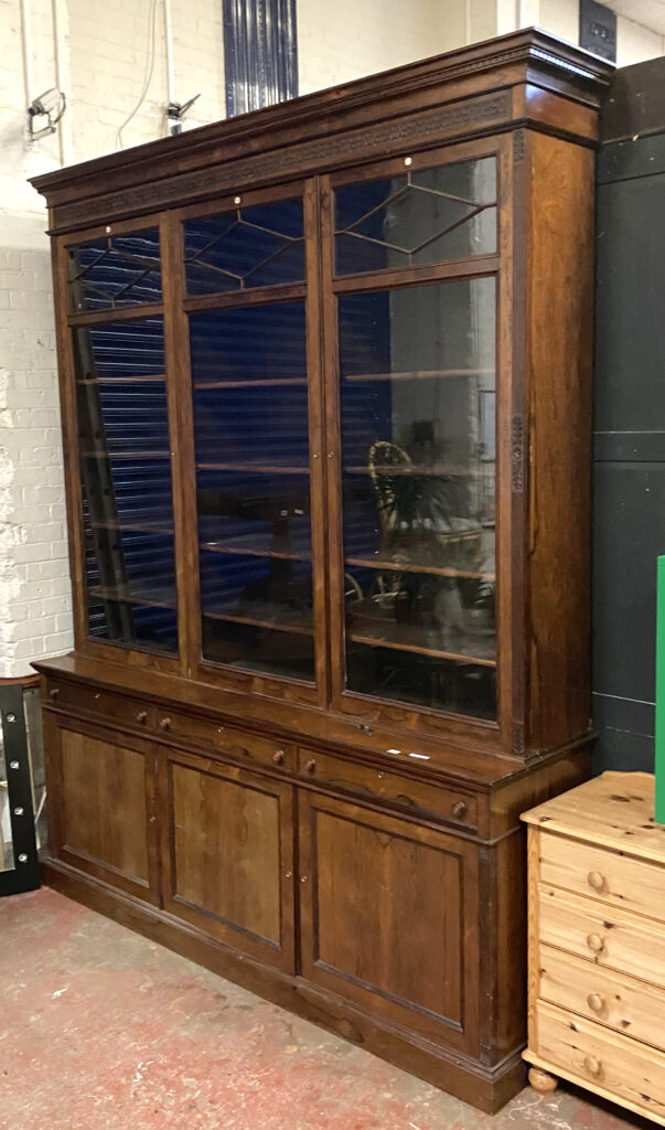 VICTORIAN ROSEWOOD LIBRARY DISPLAY CABINET - APPROX 9FT. TALL ...