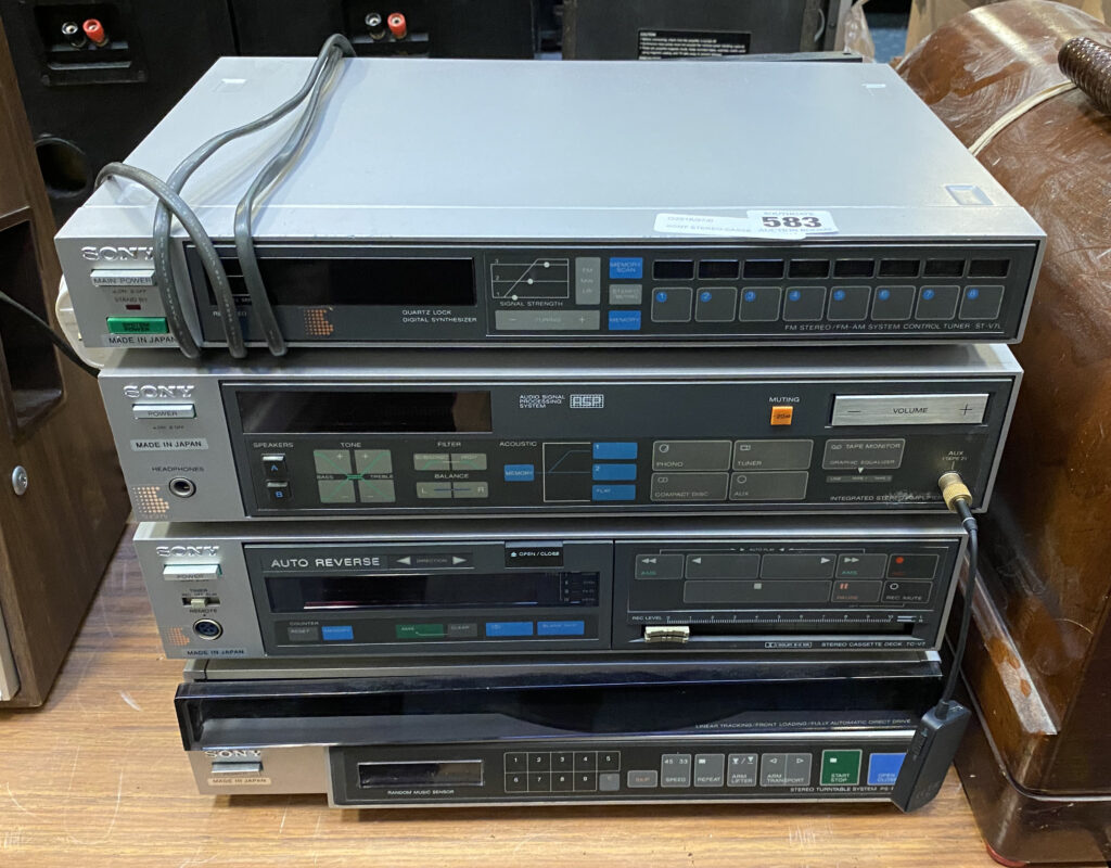 SONY STEREO CASSETTE DECK TC-V7, SONY INTEGRATED STEREO AMP TAV7 SYSTEM ...