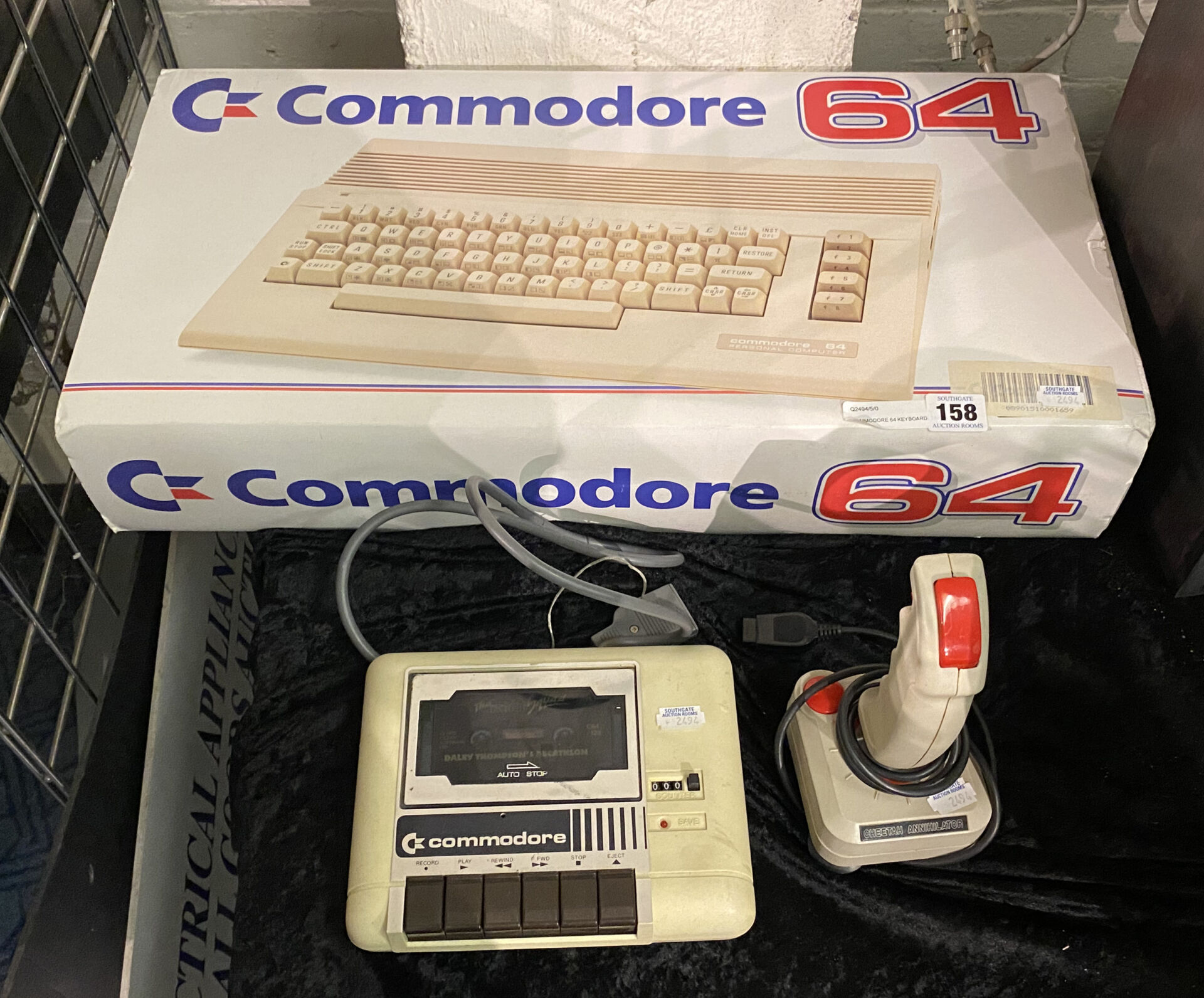 COMMODORE 64 KEYBOARD, TAPE & JOYSTICK - Southgate Auction Rooms