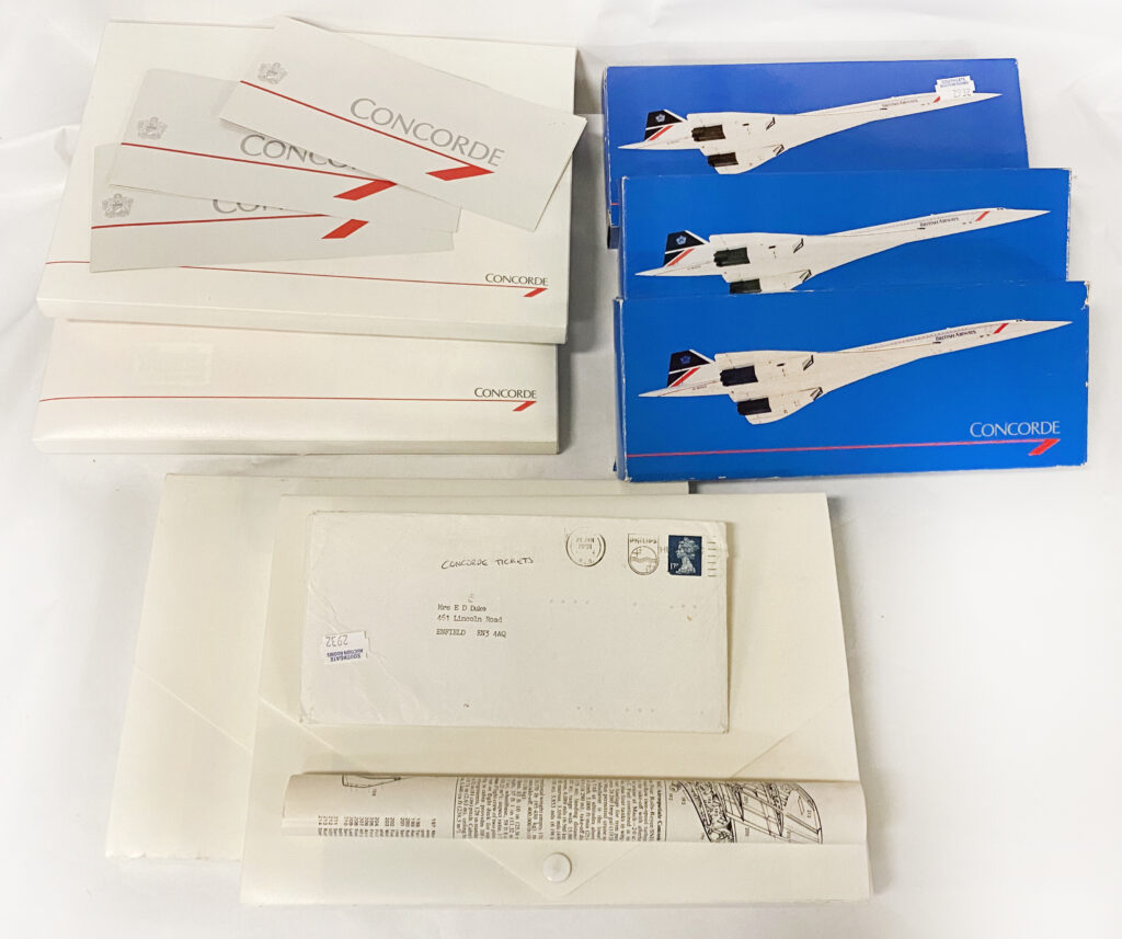 CONCORDE MEMORABILIA, TICKETS MODEL AIRCRAFT ETC - Southgate Auction Rooms