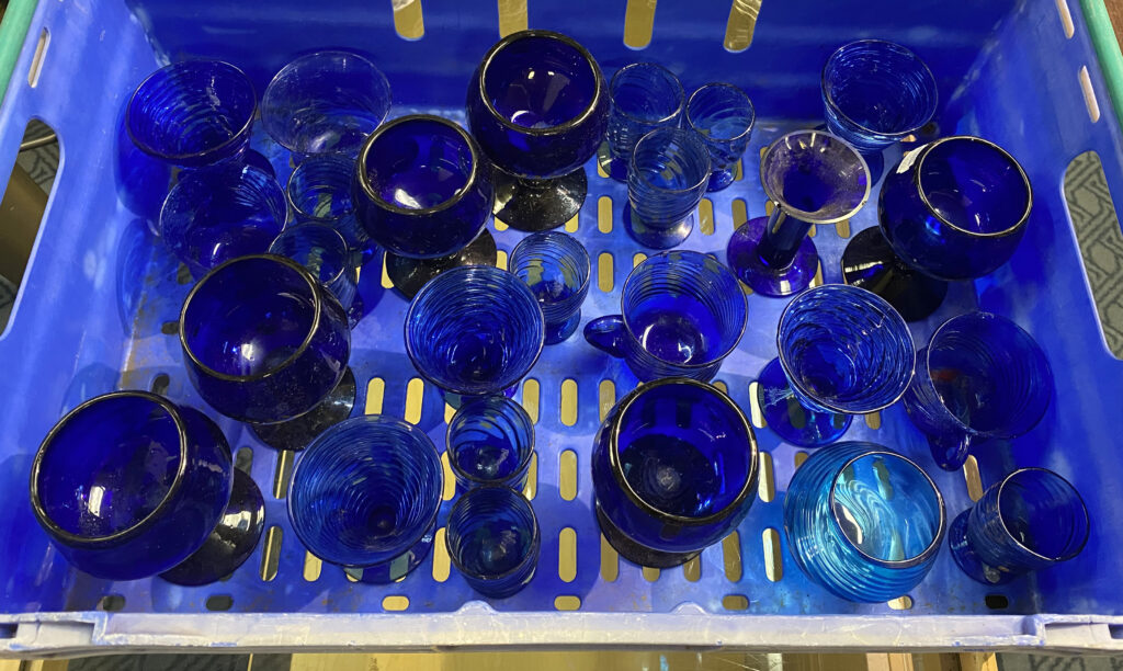 COLLECTION OF BLUE GLASS - Southgate Auction Rooms