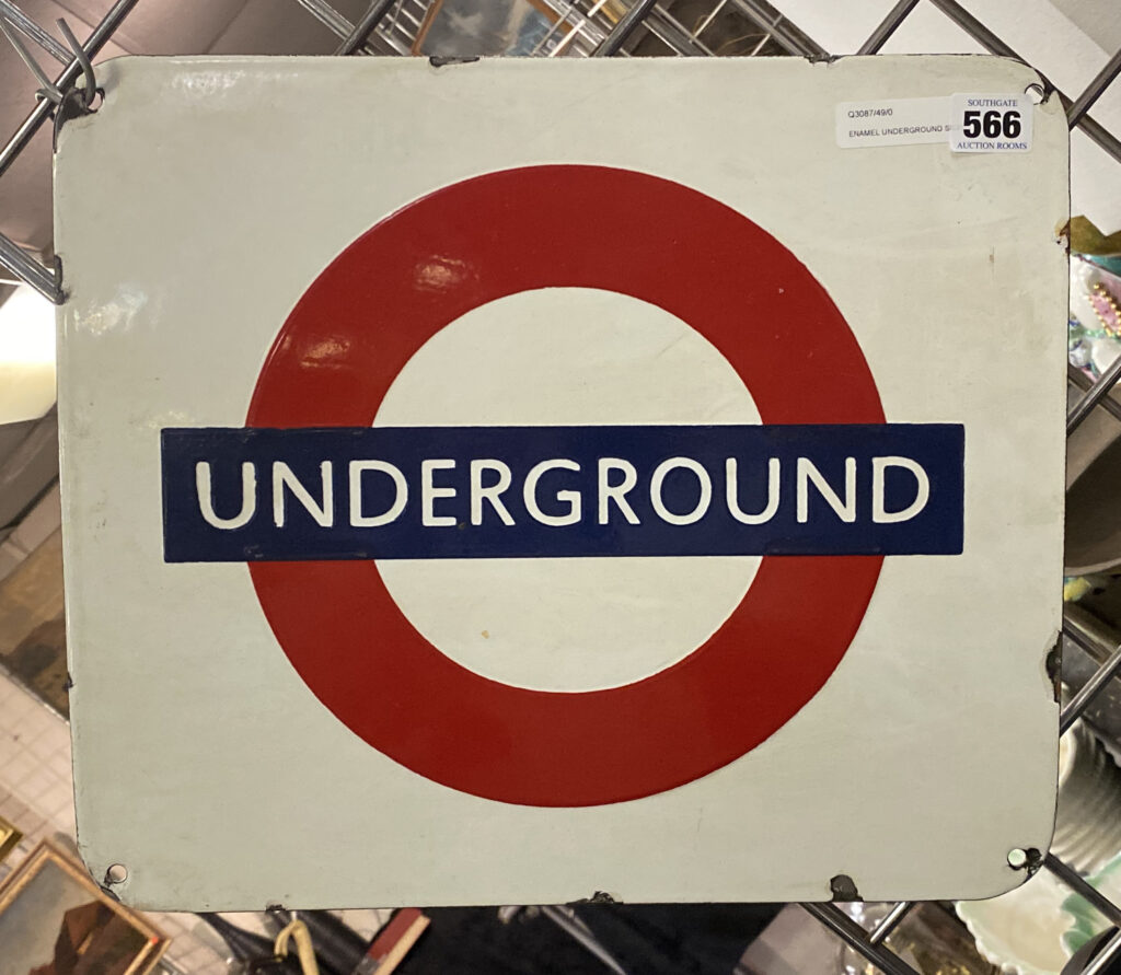 ENAMEL UNDERGROUND SIGN - Southgate Auction Rooms