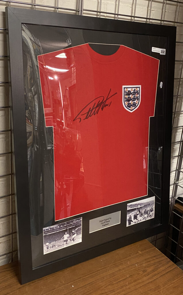 SIGNED ENGLAND SHIRT - G HURST WITH C.O.A - Southgate Auction Rooms