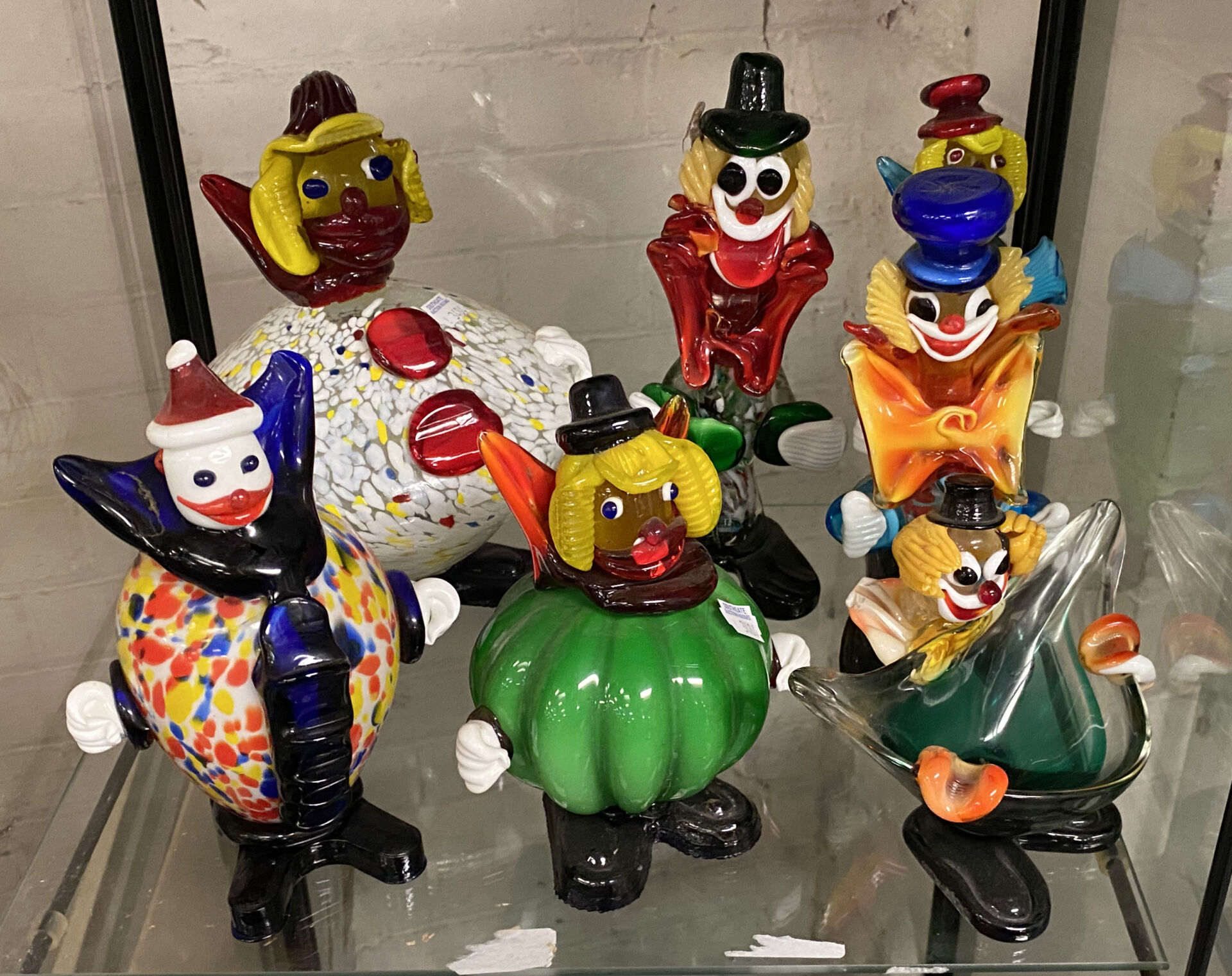 7 EARLY MURANO CLOWNS A/F - Southgate Auction Rooms