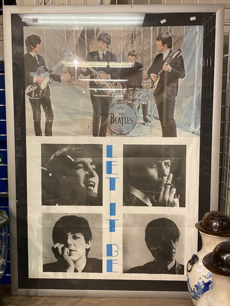 BEATLES LET IT BE POSTER IN FRAME - Southgate Auction Rooms
