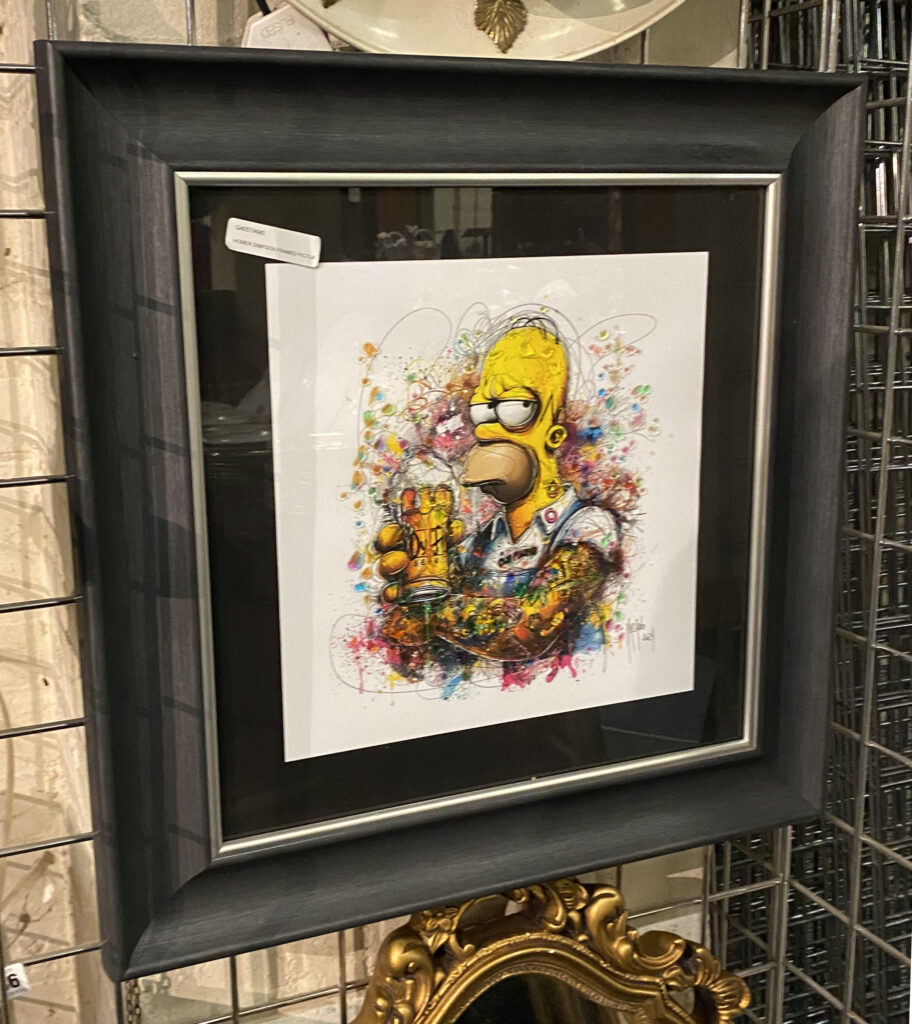 HOMER SIMPSON FRAMED PICTURE - Southgate Auction Rooms