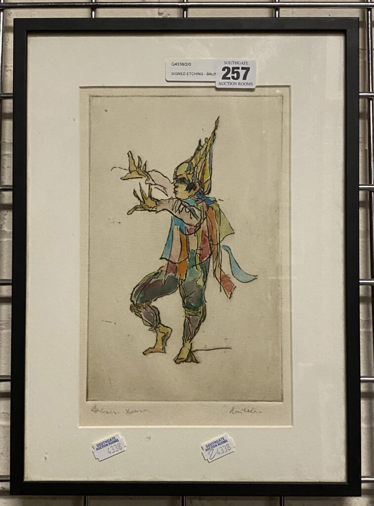 SIGNED ETCHING - BALINESE DANCER - Southgate Auction Rooms