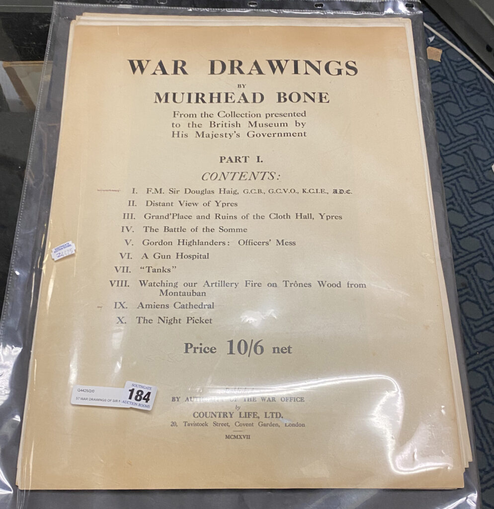 57 WAR DRAWINGS OF SIR MUIRHEAD BONE 1917/18 FROM THE COLLECTION ...