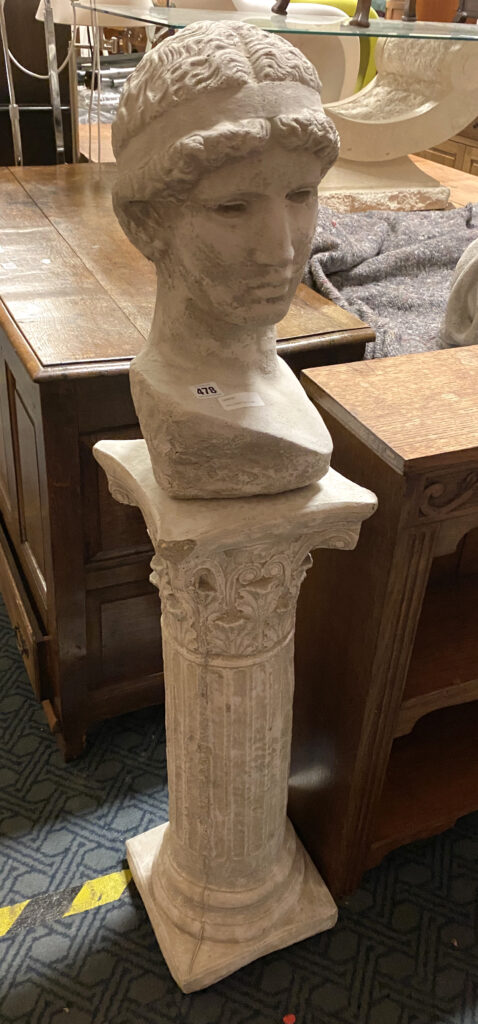 APOLLO BUST ON COLUMN - Southgate Auction Rooms
