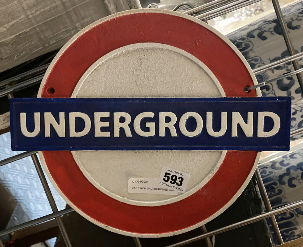 CAST IRON UNDERGROUND SIGN - Southgate Auction Rooms