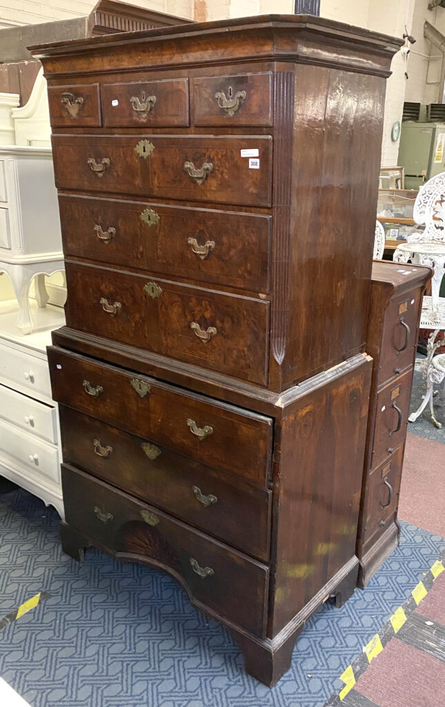 WALNUT CHEST ON CHEST - Southgate Auction Rooms