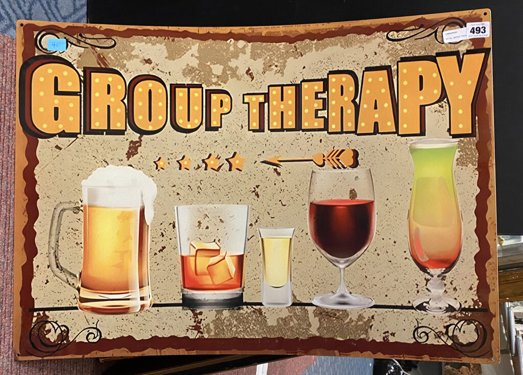 METAL GROUP THERAPY SIGN - Southgate Auction Rooms
