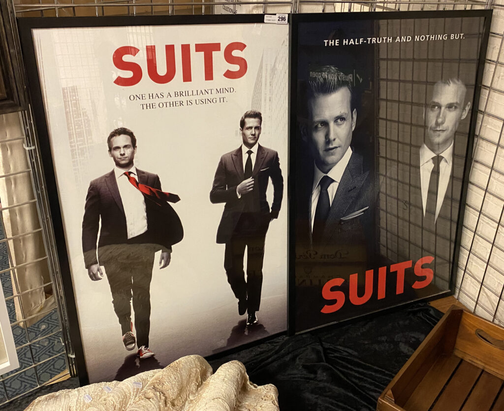 2 FRAMED ''SUITS'' TV SERIES POSTERS - Southgate Auction Rooms