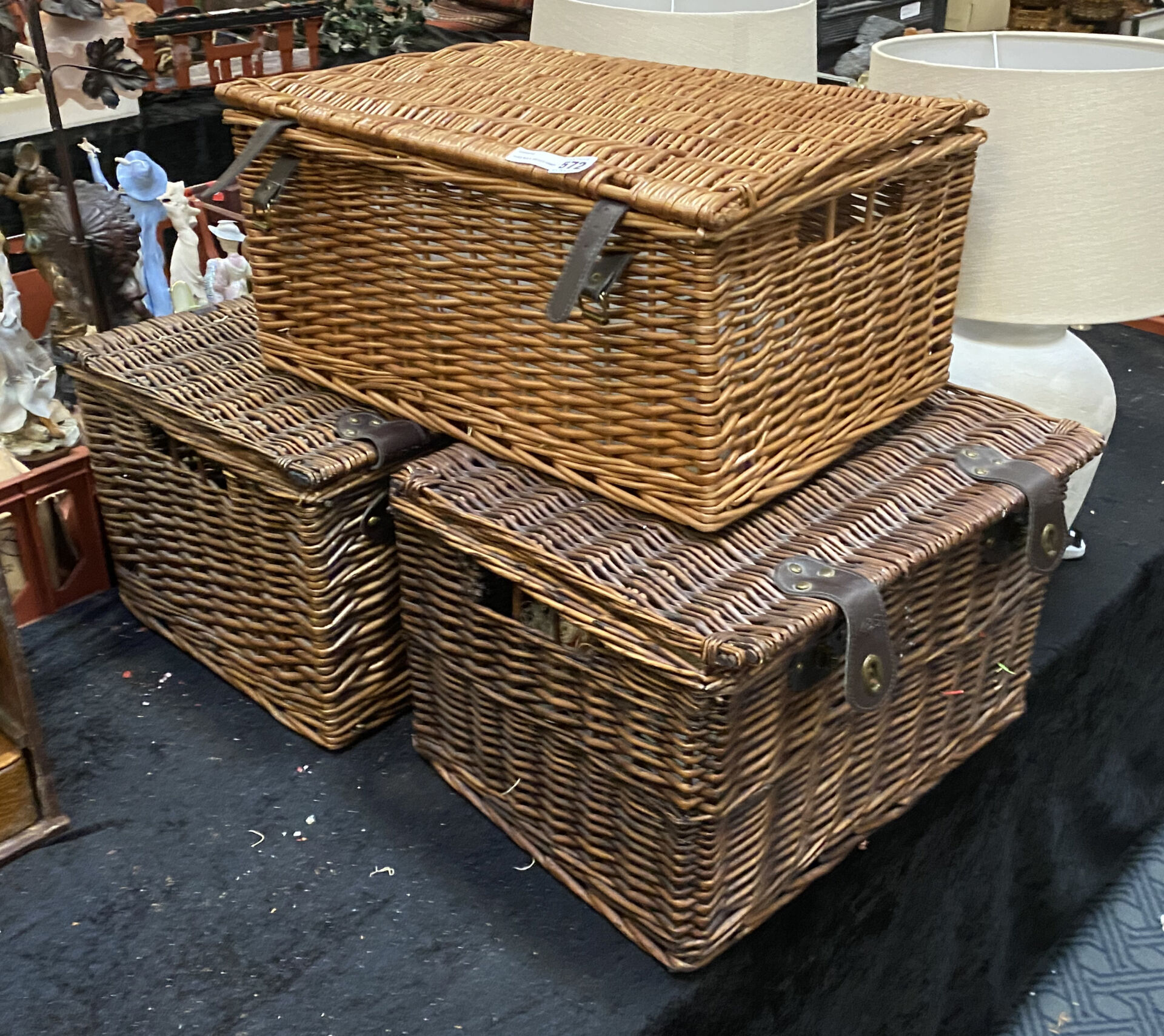THREE WICKER HAMPER BASKETS - Southgate Auction Rooms