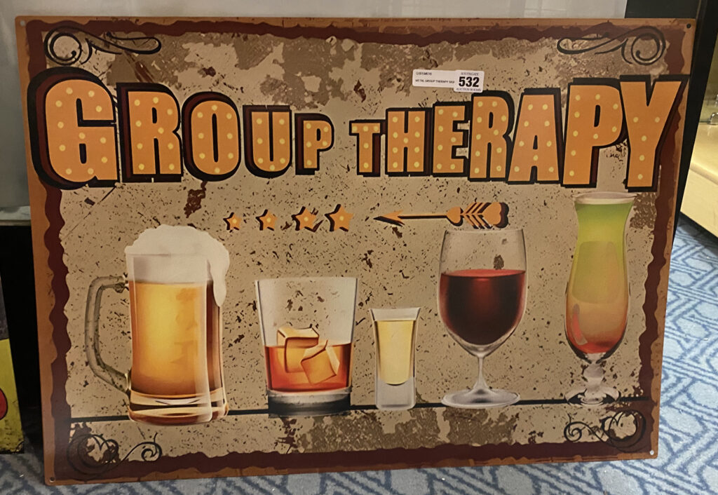METAL GROUP THERAPY SIGN - Southgate Auction Rooms
