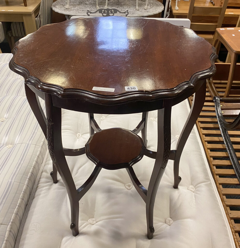 CONSOLE TABLE WITH PIE CRUST SIDE TABLE - Southgate Auction Rooms