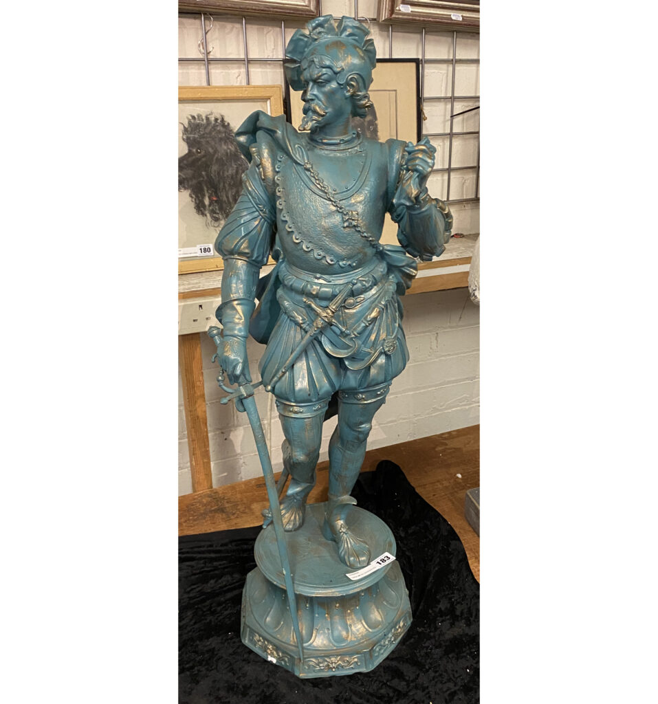 LARGE METAL CAVALIER FIGURE 81.5CMS APPROX - Southgate Auction Rooms