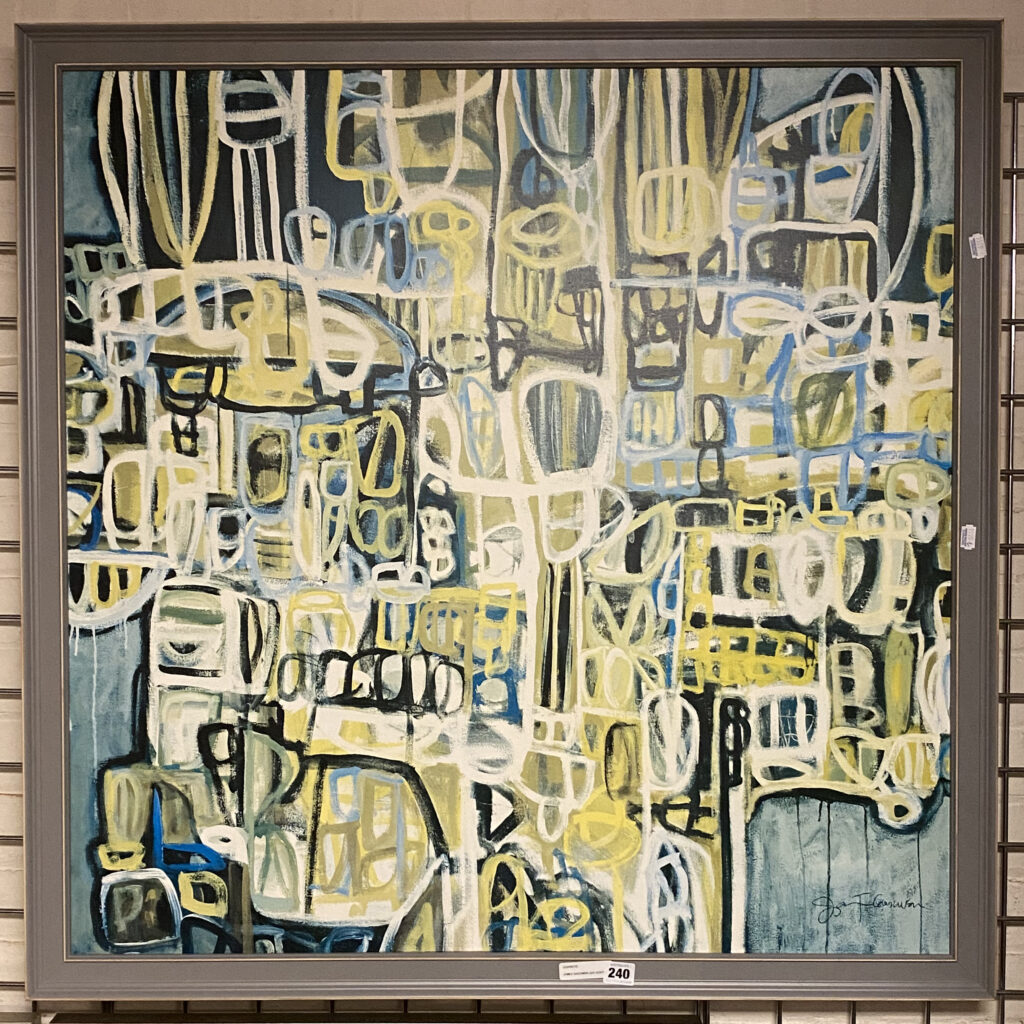 JAMES GASOWSKI (XXI CENTURY) ''BONJOUR JEAN'' ABSTRACT CANVAS PRINT ...