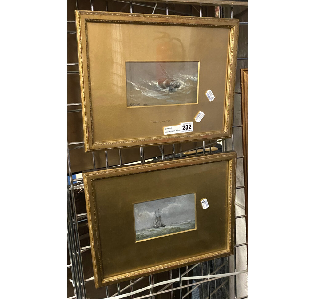RICHARD JULIUS BIDDLE ( BRISTISH 1832 - 1883) TWO WATERCOLOURS - 9CMS X ...