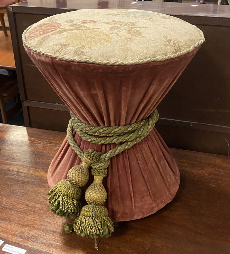 COVERED FOOT STOOL - Southgate Auction Rooms
