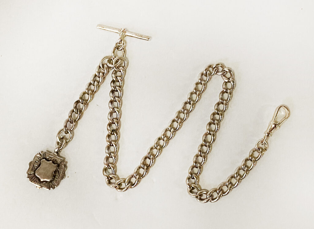 SILVER ALBERT CHAIN WITH FOB - Southgate Auction Rooms