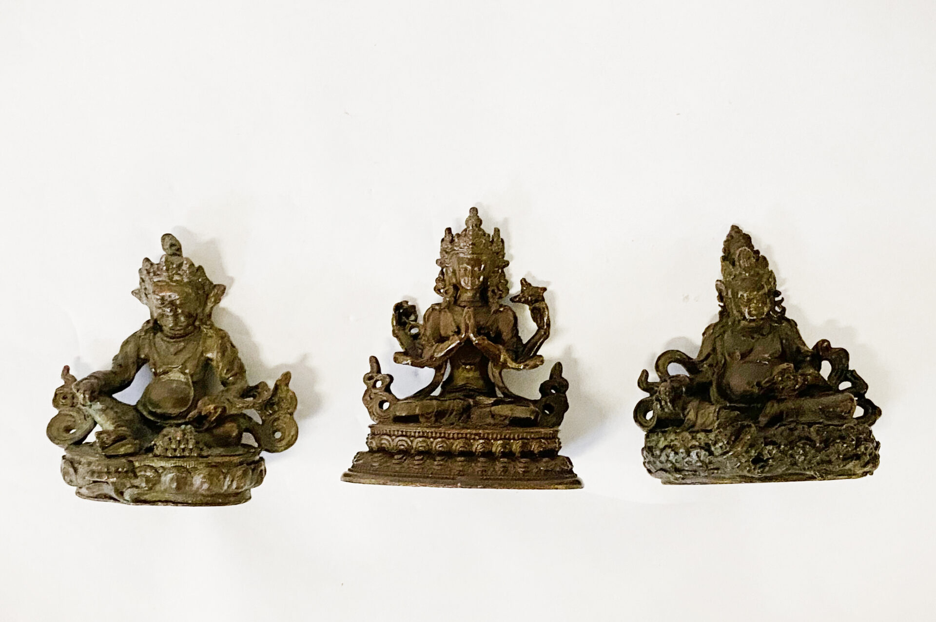 3 BRONZE CHINESE GOD FIGURES - Southgate Auction Rooms