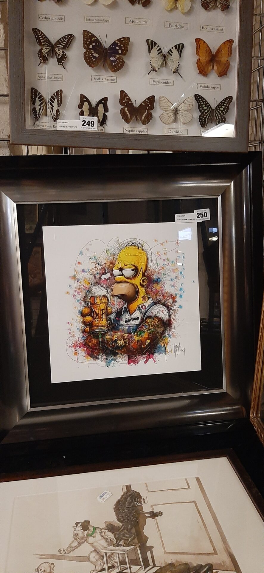 FRAMED HOMER SIMPSON PICTURE - Southgate Auction Rooms