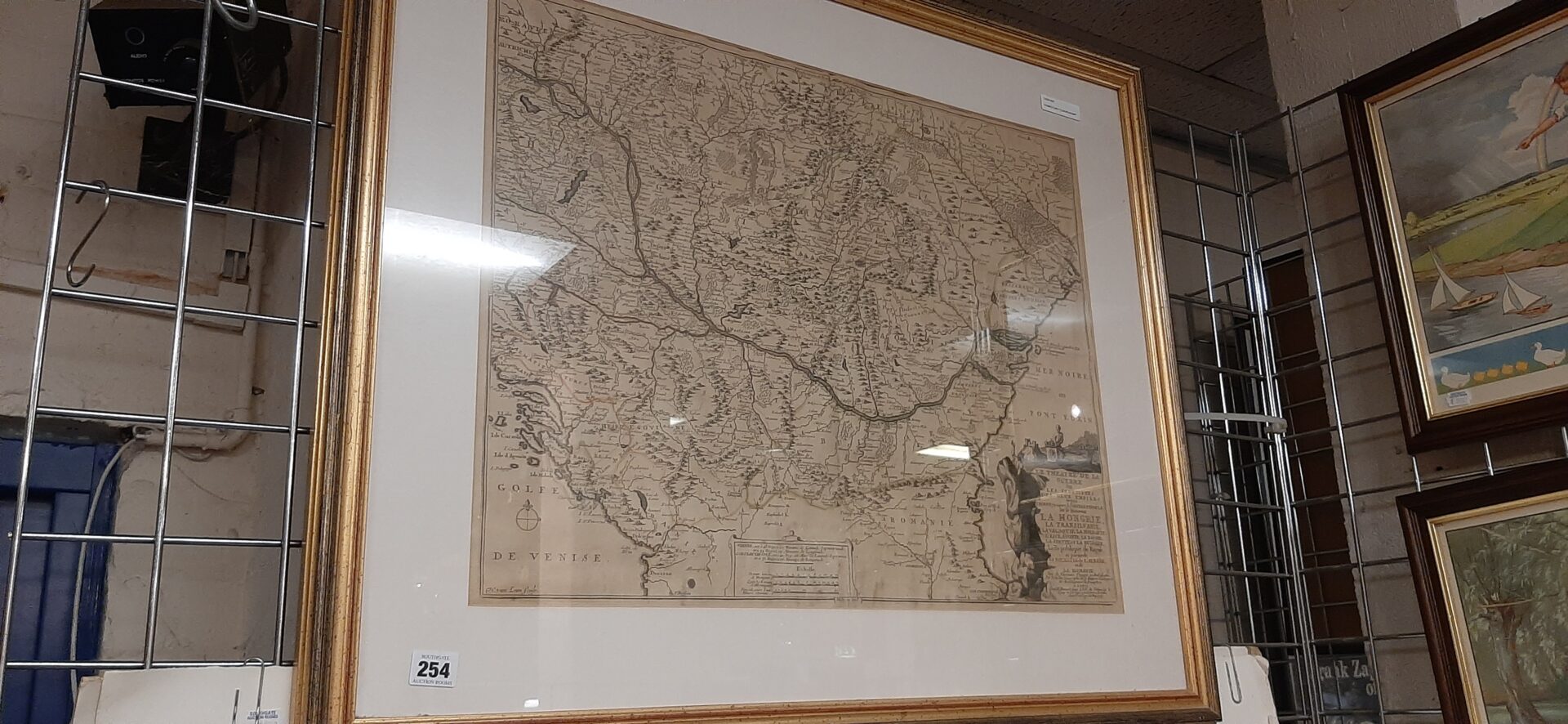 FRAMED EARLY EUROPEAN MAP 33CMS X 70CMS APPROX - Southgate Auction Rooms
