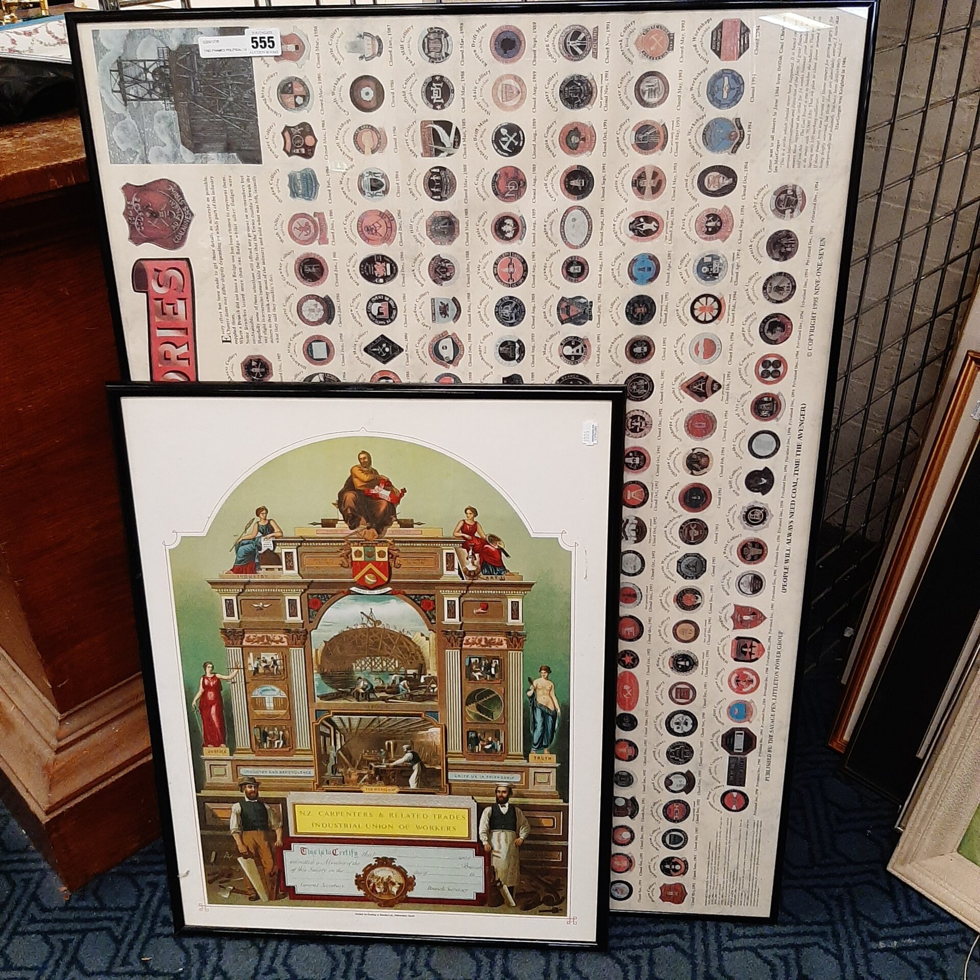 TWO FRAMED POLITICAL / UNION POSTERS - Southgate Auction Rooms
