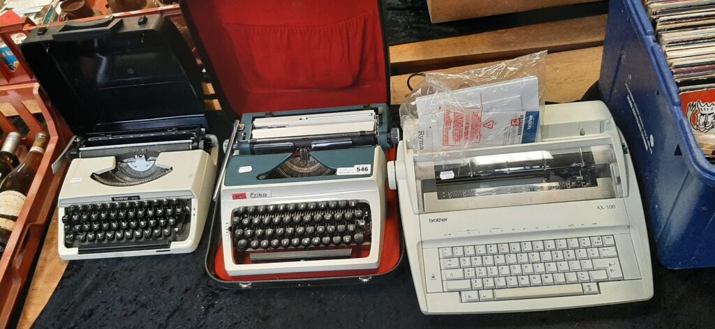 TWO PORTABLE TYPEWRITERS & A WORD PROCESSOR - Southgate Auction Rooms