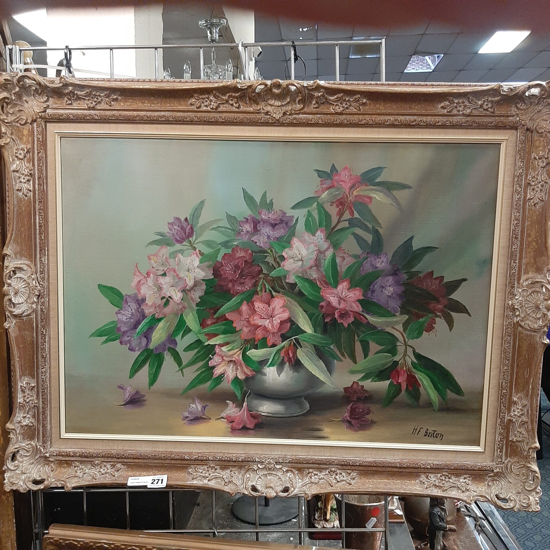 HILDA FRANCES BORTON - STILL LIFE IN GILT FRAME - 50 X 70 CMS INNER ...