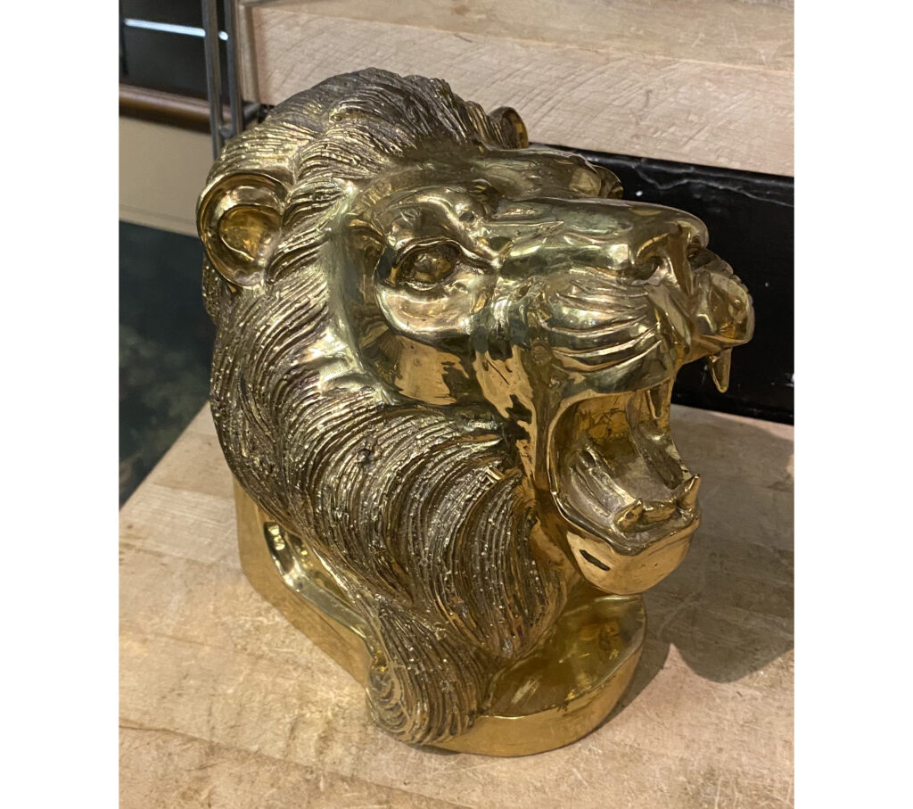 BRASS LIONS HEAD 17CMS (H) - Southgate Auction Rooms