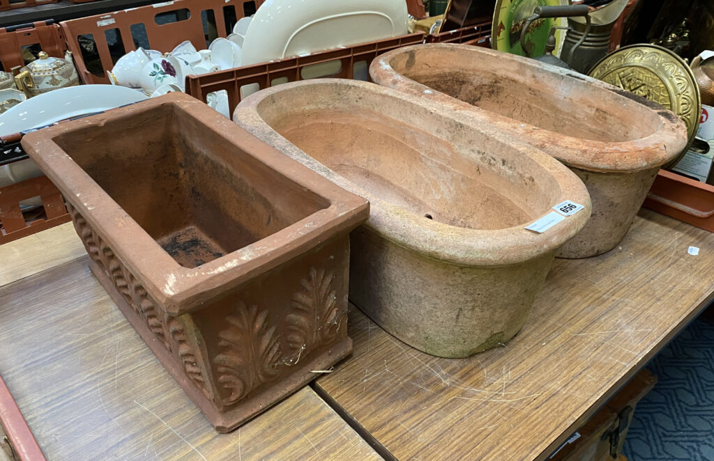 3 TERRACOTTA PLANTERS - Southgate Auction Rooms