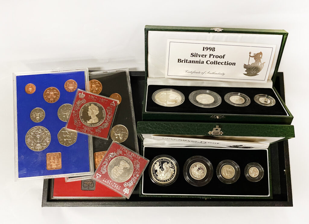 TWO SILVER PROOF BRITTANIA COLLECTIONS 1997/ 1998 WITH A COLLECTION OF ...