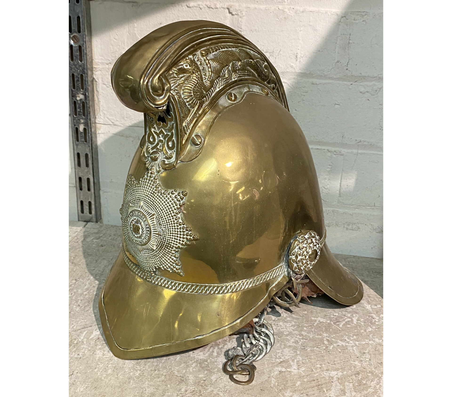 EARLY NATIONAL FIRE BRIGADE ASSOCIATION BRASS HELMET - Southgate ...