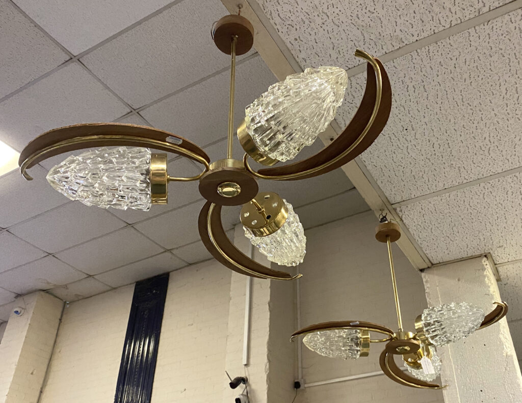 PAIR OF 1960'S CEILING LIGHTS - Southgate Auction Rooms