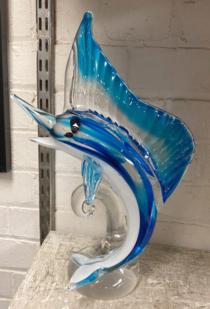 MURANO GLASS STYLE SWORDFISH 37CMS (H) APPROX - Southgate Auction Rooms