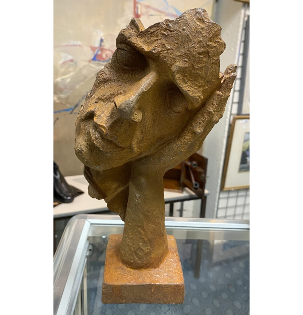 CAST IRON FACE SCULPTURE - 29CMS (H) APPROX - Southgate Auction Rooms