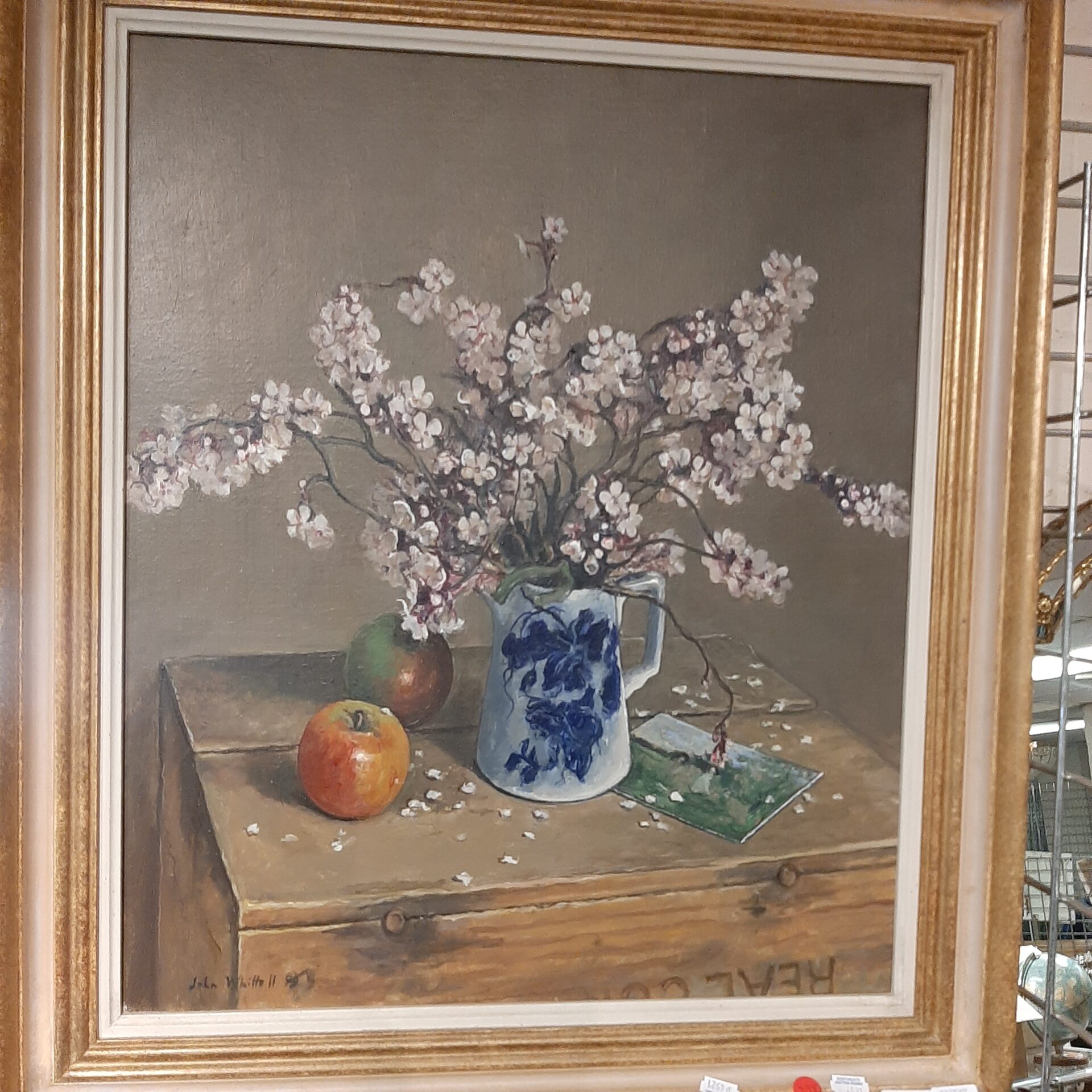 John Whittal Wild Apple Blossom Oil On Canvas 59 5cms H X 50cms