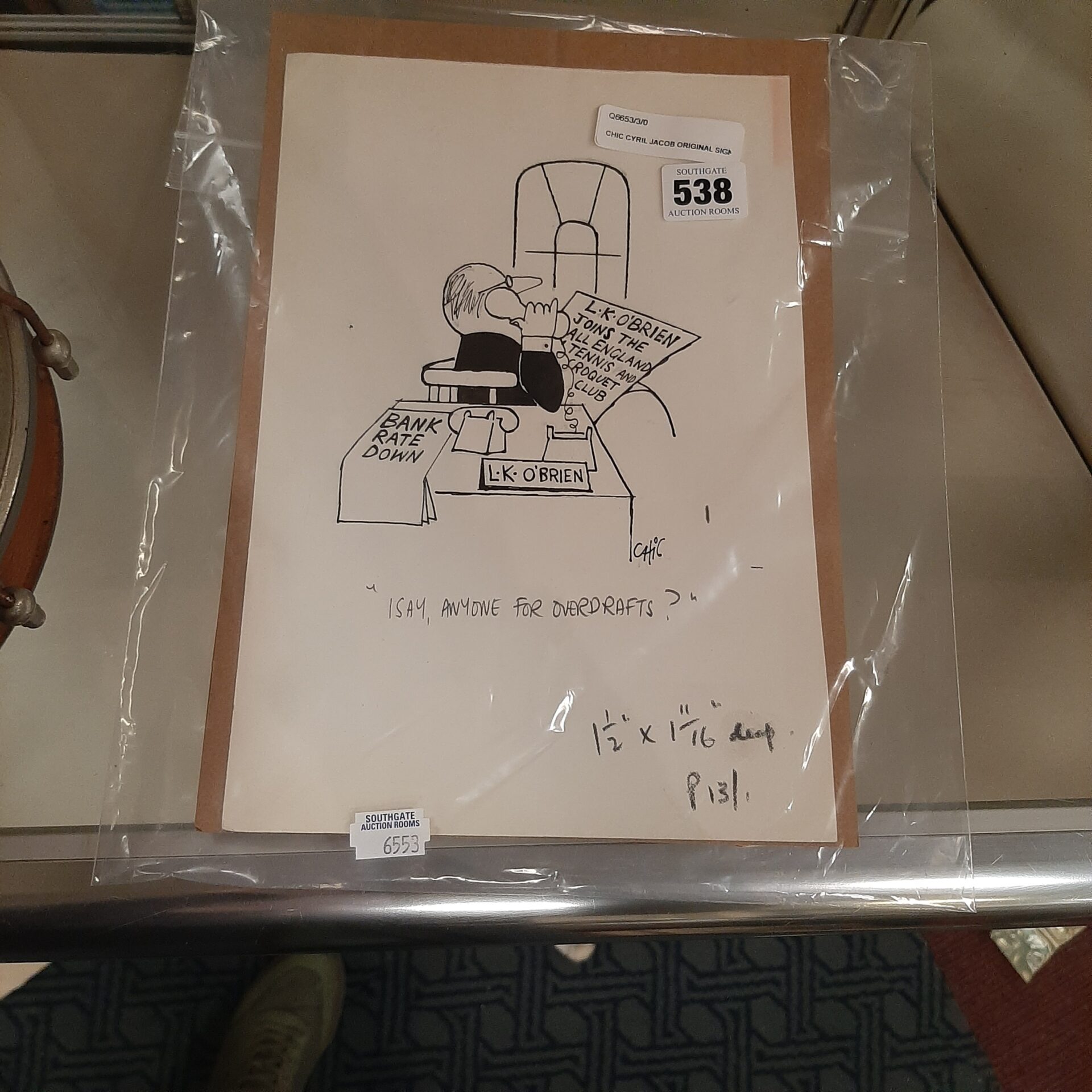 CHIC CYRIL JACOB ORIGINAL SIGNED CARTOON ON CARD 19CM X 28CM ...