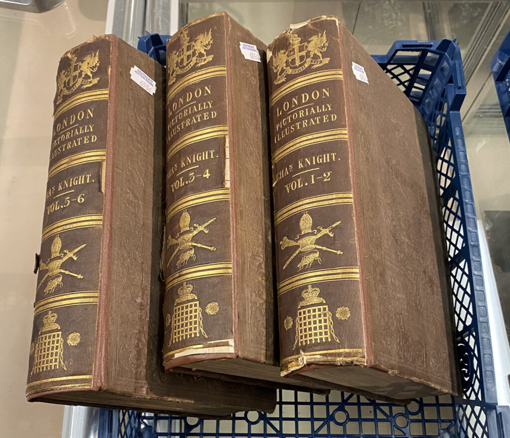 LONDON BY CHARLES KNIGHT 1841-1844- SIX VOLUMES BOUND INTO 3 BOOKS ...