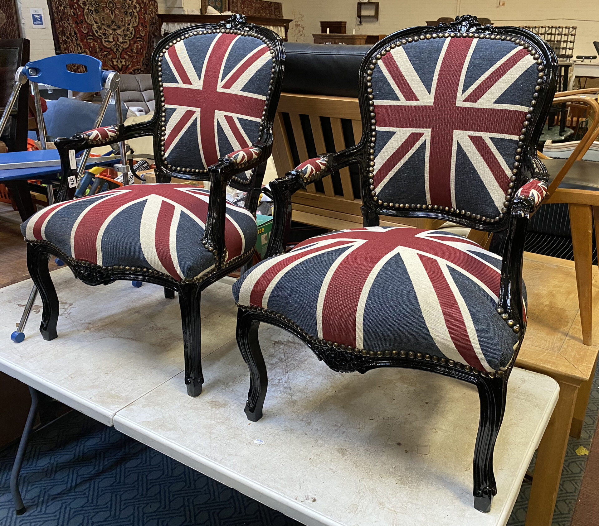 PAIR OF UNION JACK CHAIRS - Southgate Auction Rooms